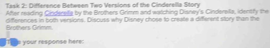 Solved: Task 2: Difference Between Two Versions of the Cinderella Story ...