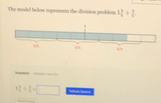 Solved: The model below represents the division problem 1 3/5 / 3/5 ...