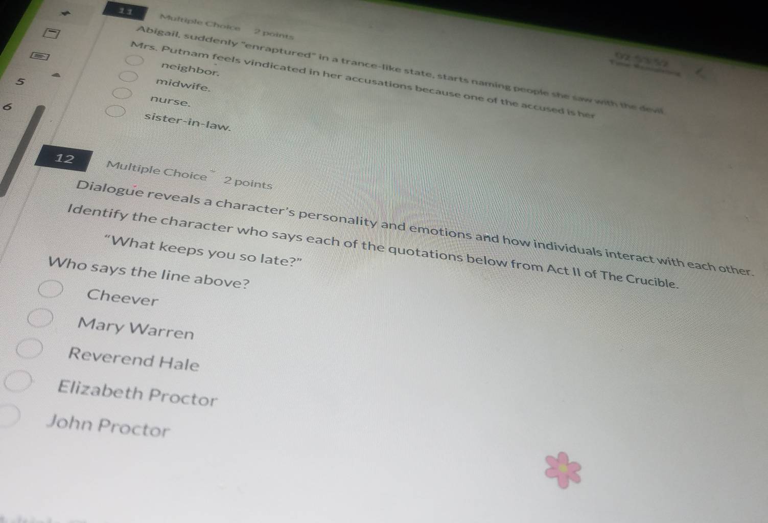 Solved: 1 1 Multiple Choice 2 points 92 5352 neighbor. Abigail ...