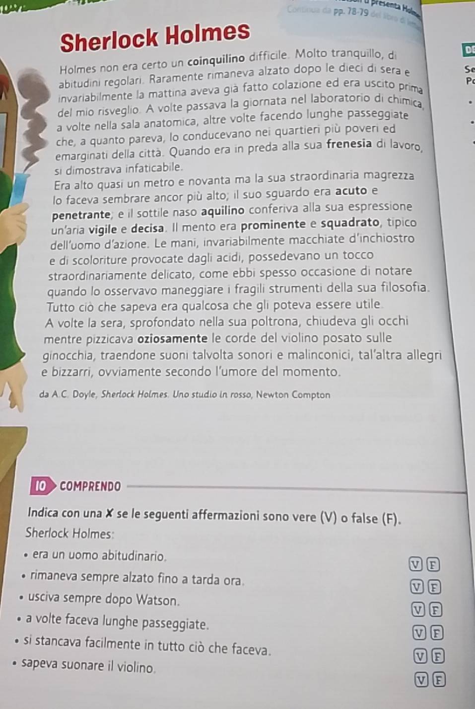 Risolto:presenta Holm Contínua da pp. 78-79 del libro di les Sherlock ...