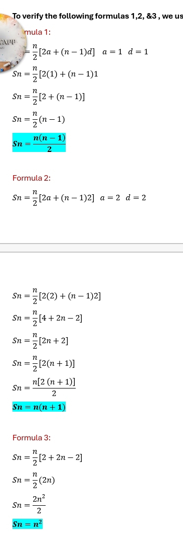 Solved: To verify the following formulas 1, 2, & 3 , we us mula 1: PALP ...