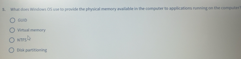 Solved: What does Windows OS use to provide the physical memory ...