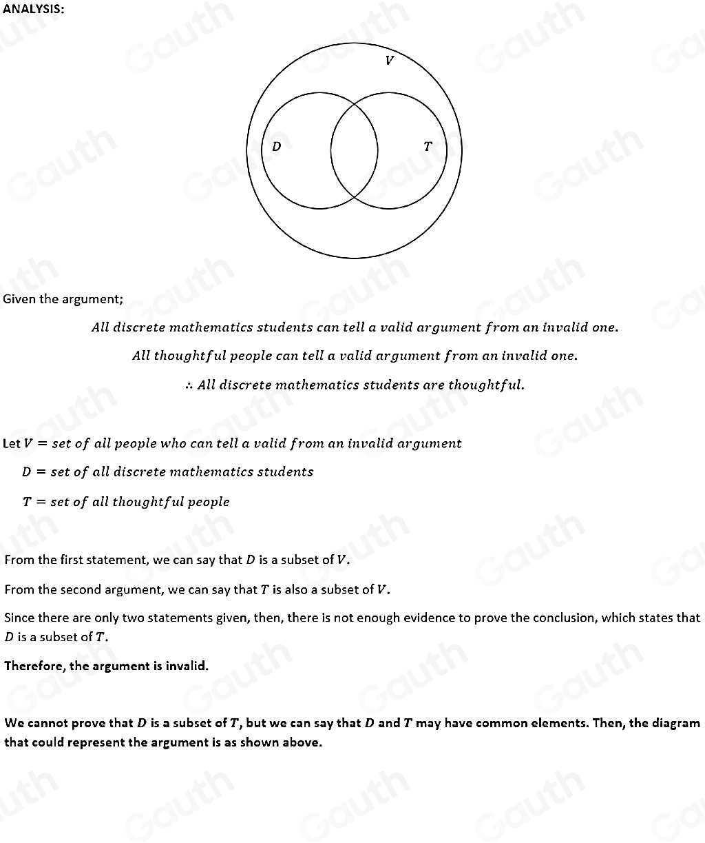 Solved: Consider the following argument. All discrete mathematics ...