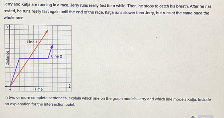 Solved: Jerry and Katja are running in a race. Jerry runs really fast ...