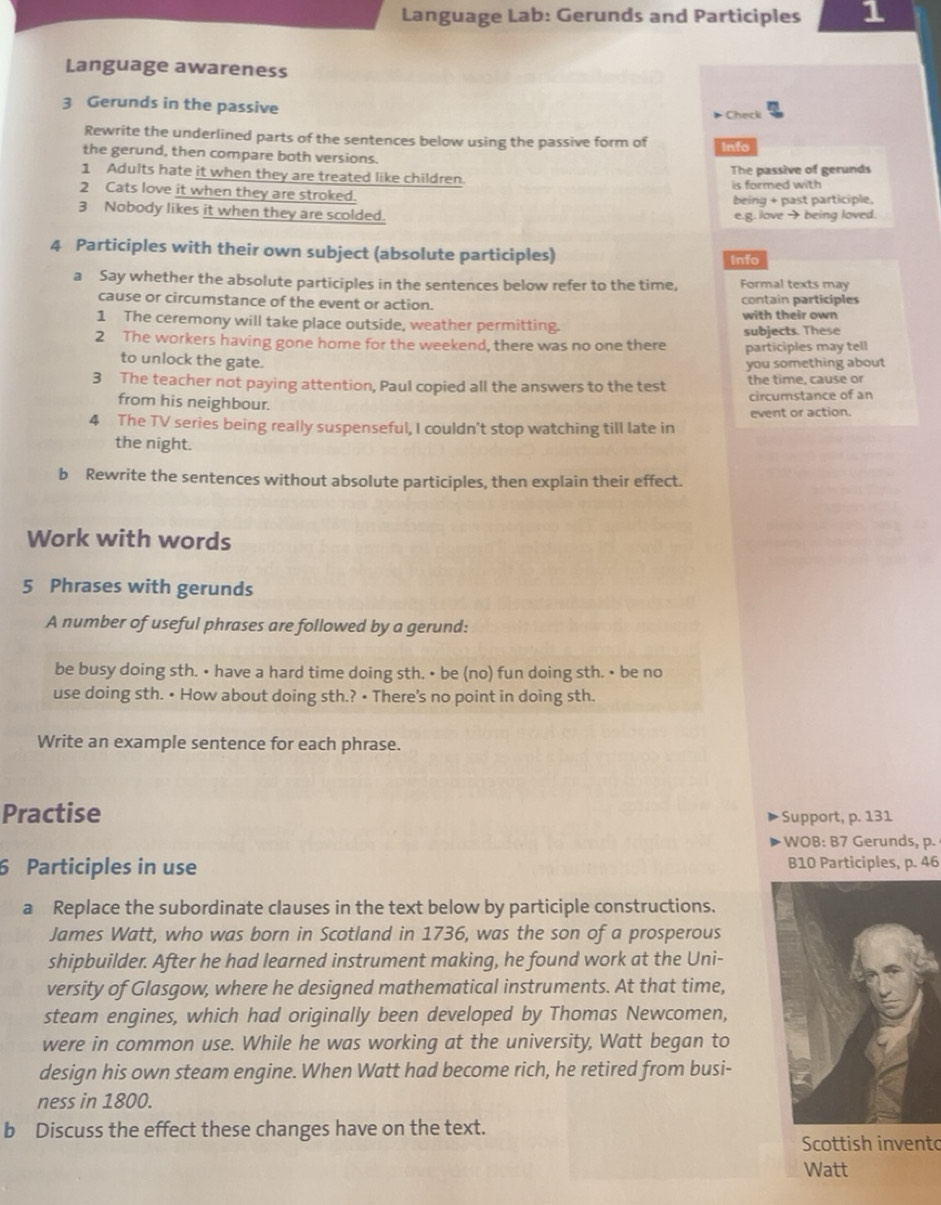 Gelöst:Language Lab: Gerunds and Participles Language awareness 3 Gerunds in the passive k Rewri