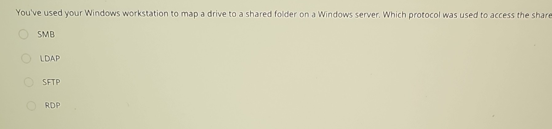Solved: You've used your Windows workstation to map a drive to a shared ...
