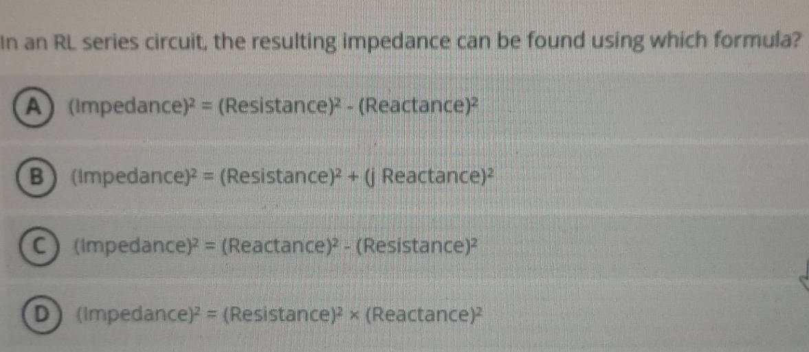 Solved: In an RL series circuit, the resulting impedance can be found ...