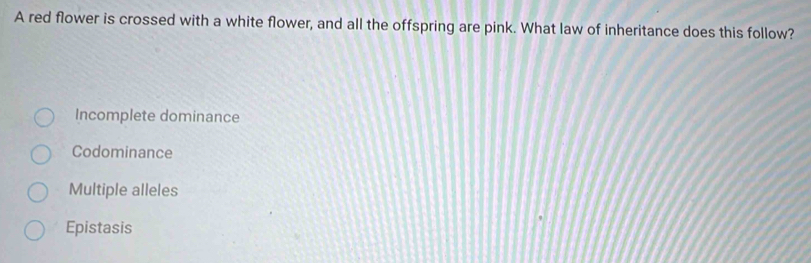 Solved: A red flower is crossed with a white flower, and all the ...