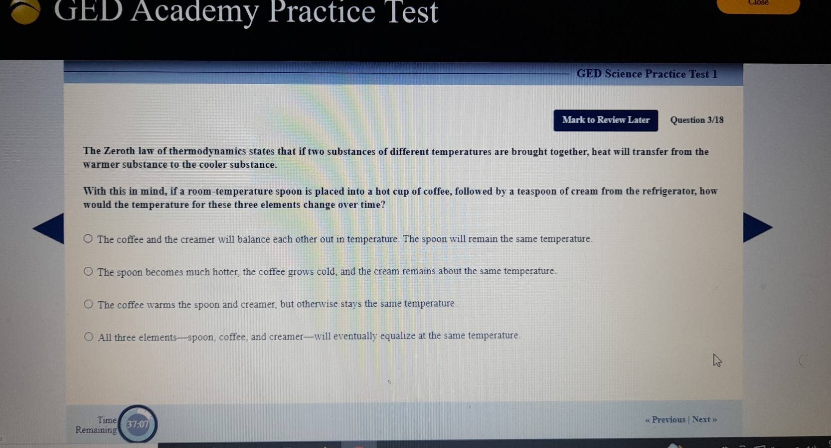Solved: GED Academy Practice Test GED Science Practice Test 1 Mark to ...