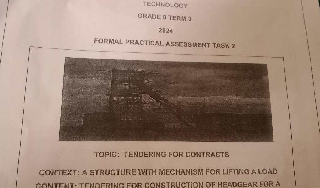 Solved: TECHNOLOGY GRADE 8 TERM 3 2024 FORMAL PRACTICAL ASSESSMENT TASK ...