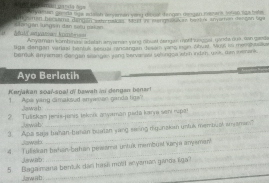 Telah dijawab:Ml anvaman ganda tiga Anyaman ganda tiga adalah anyaman ...