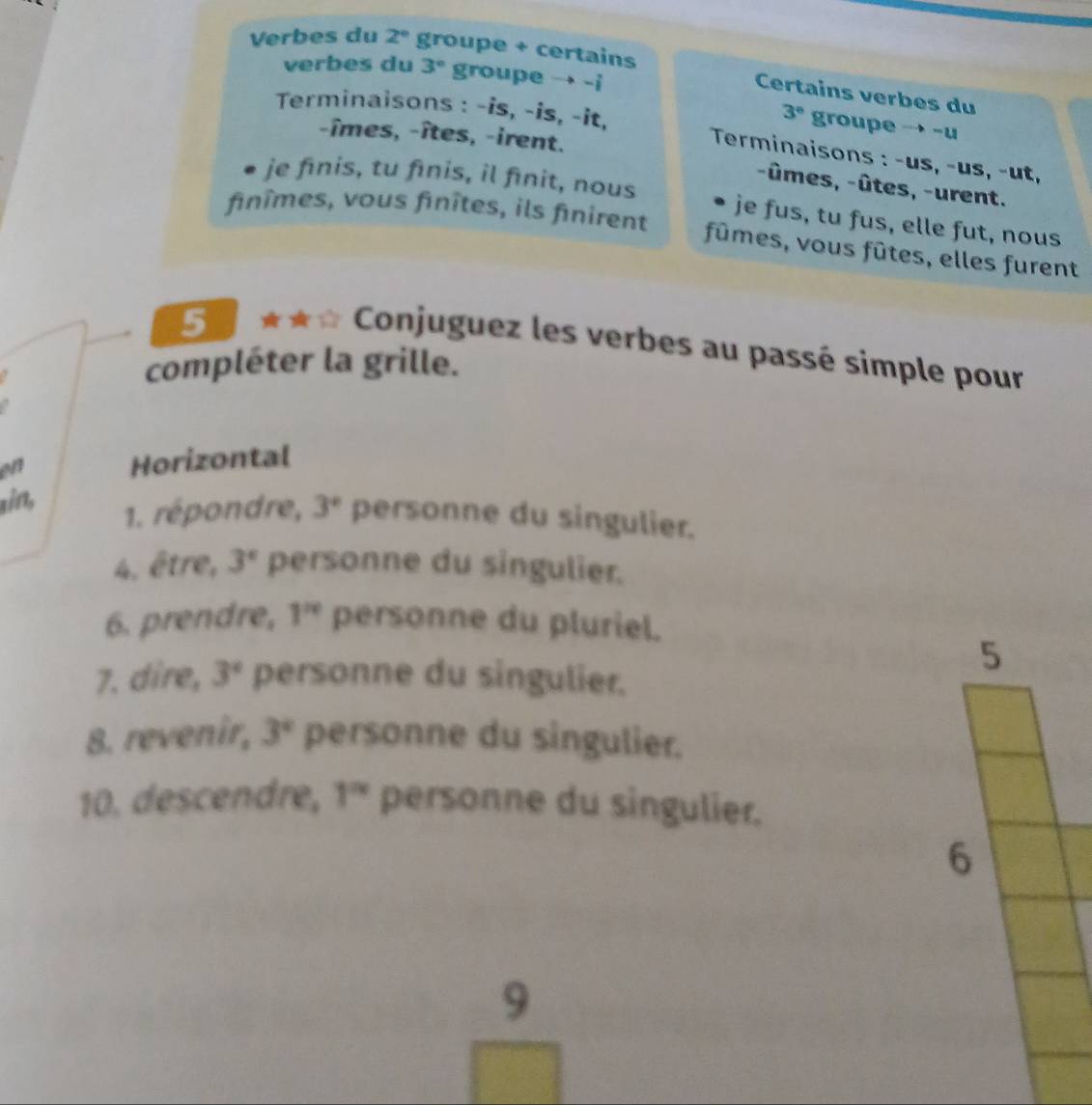 Résolu :Verbes du 2°. groupe + certains verbes du 3° groupe → -i ...
