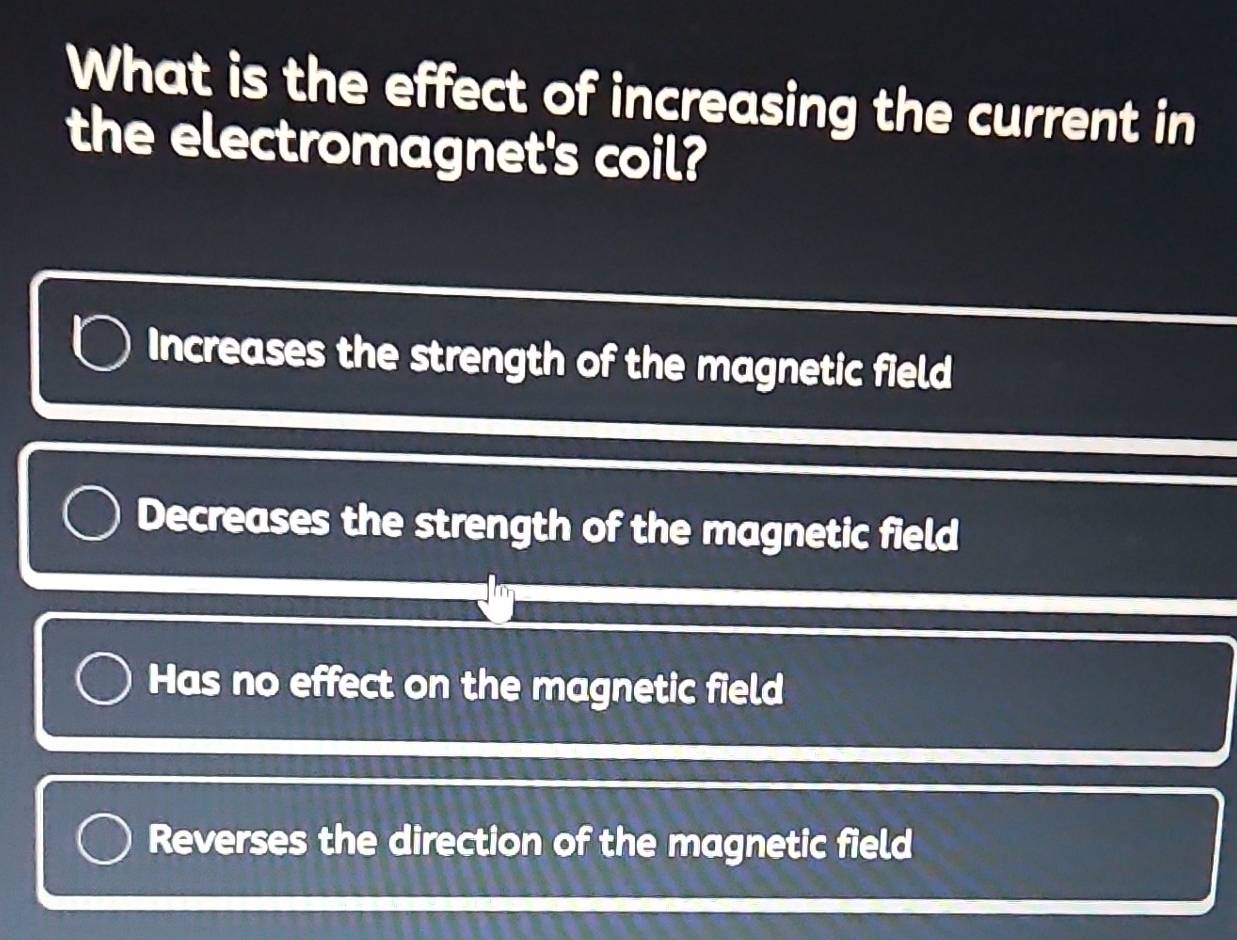 Solved: What is the effect of increasing the current in the ...