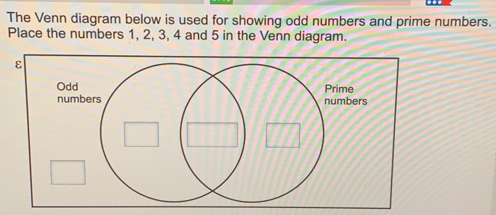تم الحل:... The Venn diagram below is used for showing odd numbers and ...