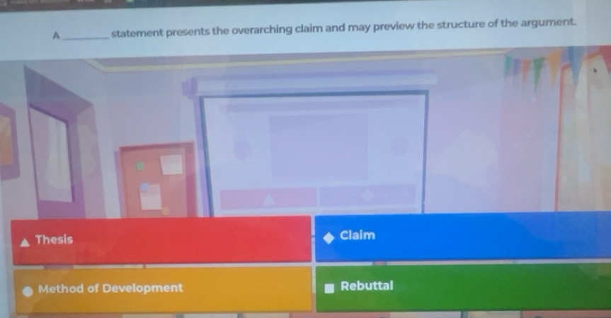 Solved: A _statement presents the overarching claim and may preview the ...