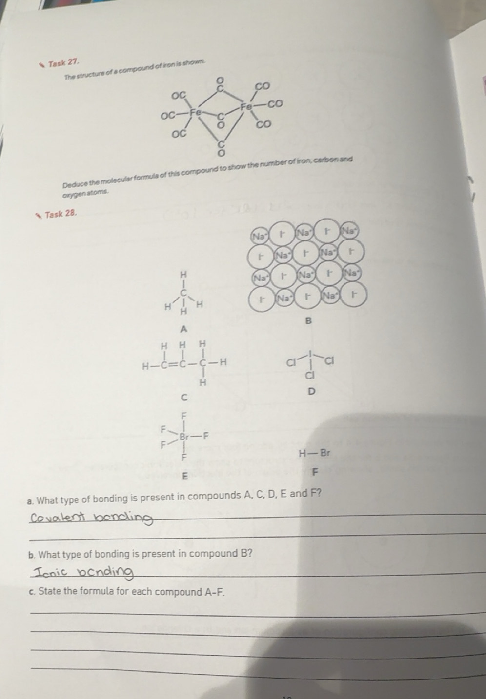 Giải quyết:§ Task 27. The structure of a compund of iron is shown ...