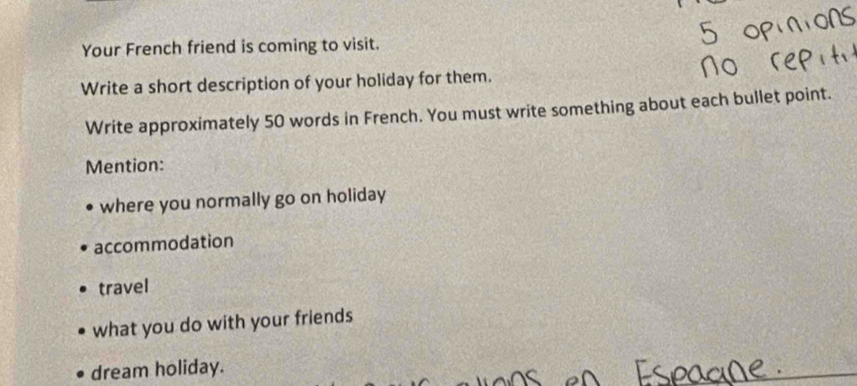 Solved: Your French friend is coming to visit. Write a short ...
