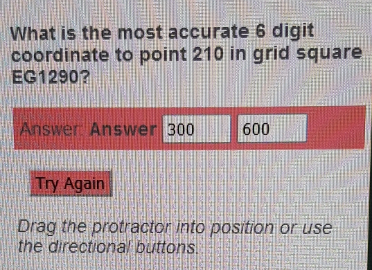 Solved: What is the most accurate 6 digit coordinate to point 210 in ...