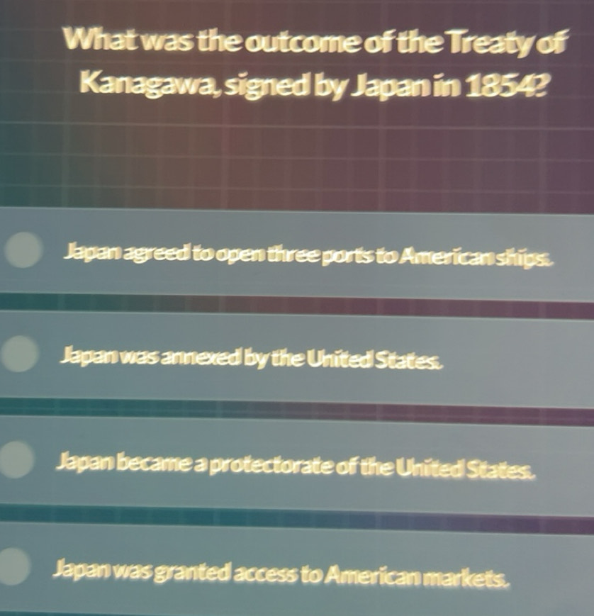 Solved: What was the outcome of the Treaty of Kanagawa, signed by Japan ...