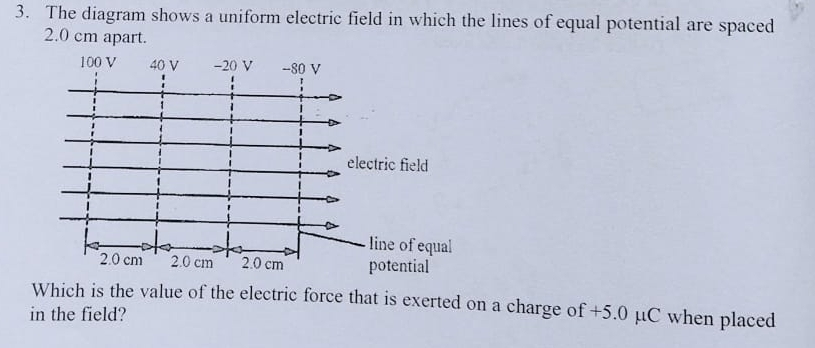 Telah dijawab:The diagram shows a uniform electric field in which the ...