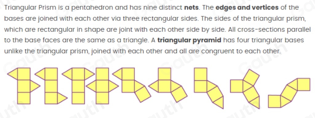 Solved: Select all of the shapes below that are nets of a triangular ...