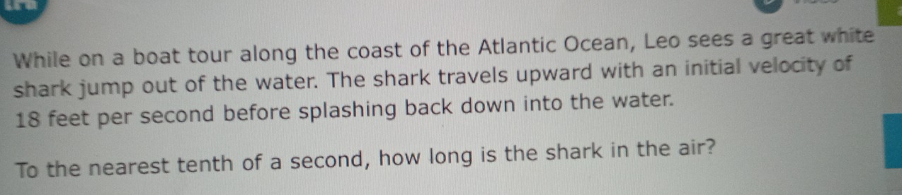 Solved: While on a boat tour along the coast of the Atlantic Ocean, Leo ...