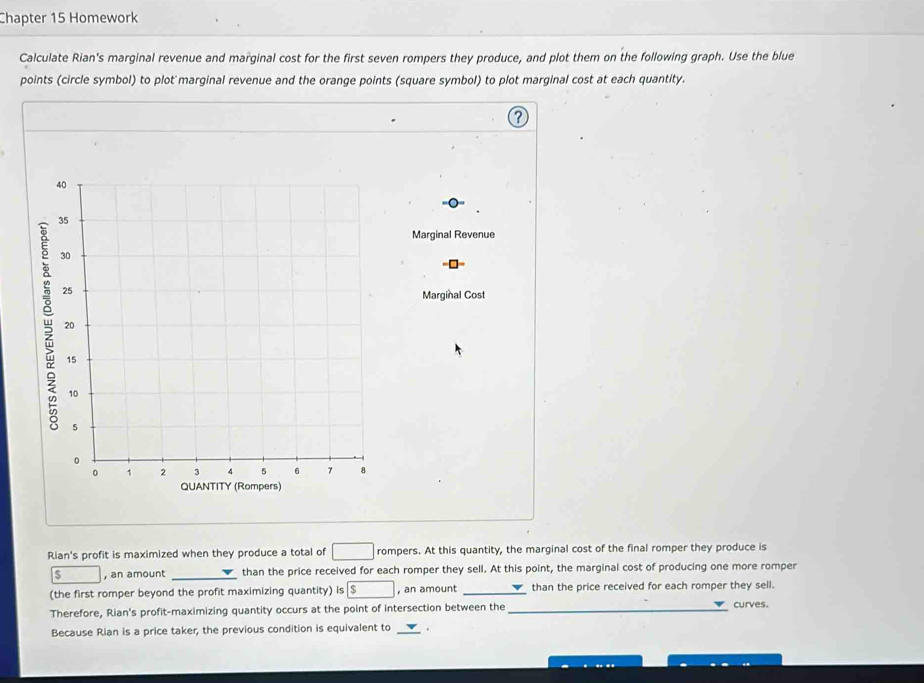 Solved: Chapter 15 Homework Calculate Rian's marginal revenue and ...