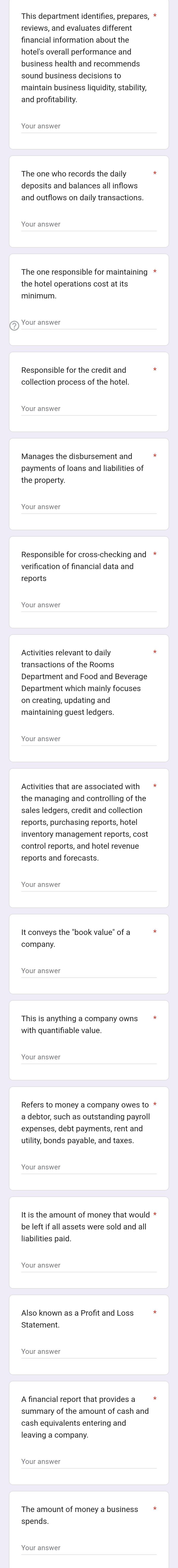 Solved: hotel's overall performance and business health and recommends ...