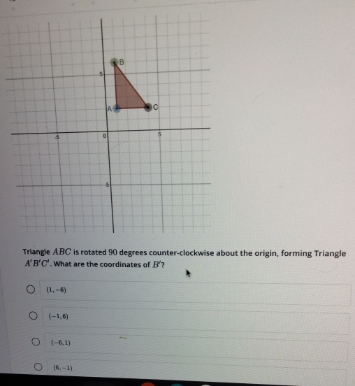 Solved: ated 90 degrees counter-clockwise about the origin, forming ...