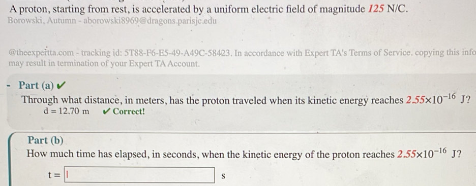 Solved: A proton, starting from rest, is accelerated by a uniform electric field of magnitude ...