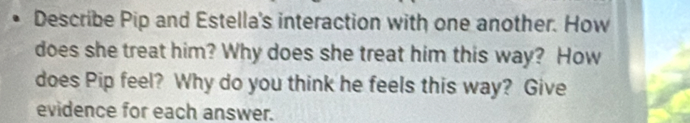Solved: Describe Pip and Estella's interaction with one another. How ...