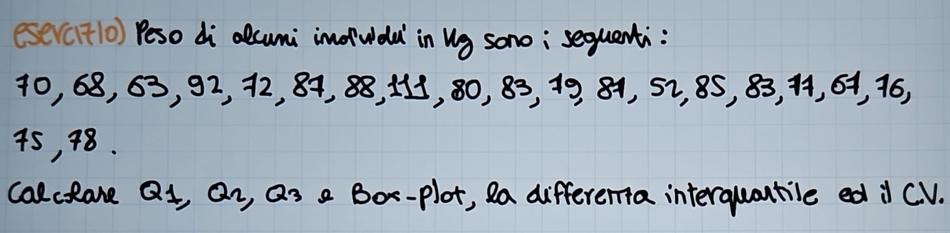 Risolto:(ercit1o) Peso di alcumi ino wd in Ug sono; sequenti: 10, 68 ...
