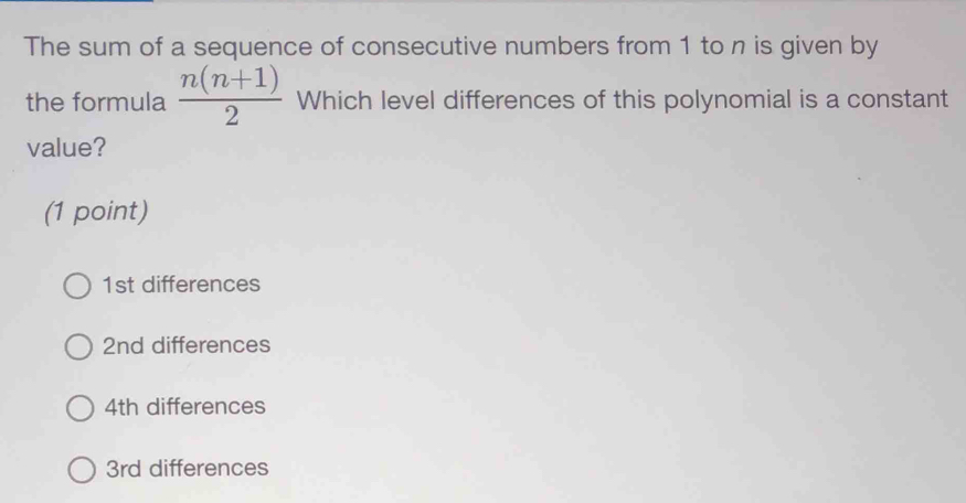 Solved: The sum of a sequence of consecutive numbers from 1 to n is given by the formula (n(n+1 ...