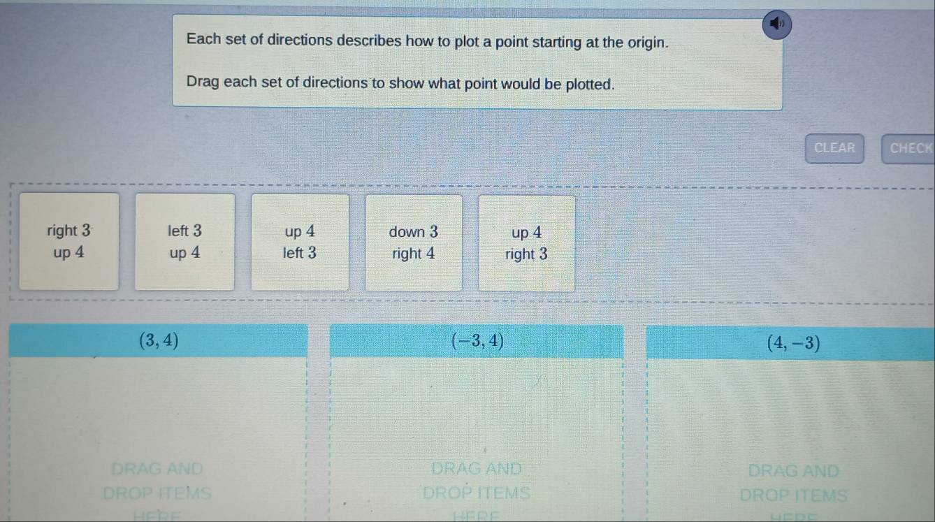 Gelöst:Each set of directions describes how to plot a point starting at ...