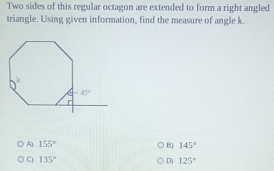 Solved: Two sides of this regular octagon are extended to form a right ...