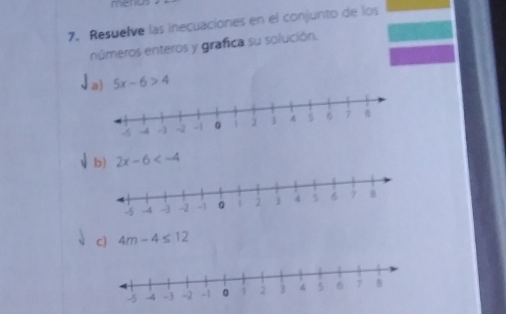 Resuelto:menos 7. Resuelve las ineçuaciones en el conjunto de los ...