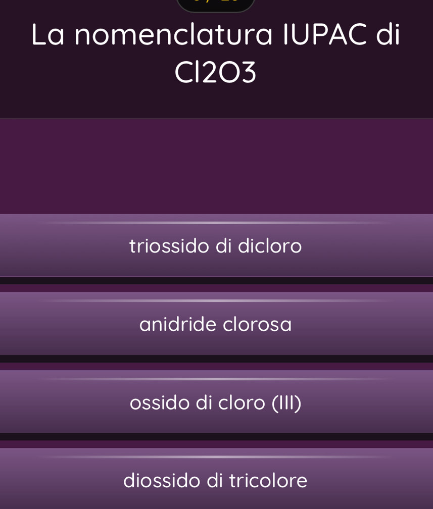 Risolto:La nomenclatura IUPAC di Cl2O3 triossido di dicloro anidride ...