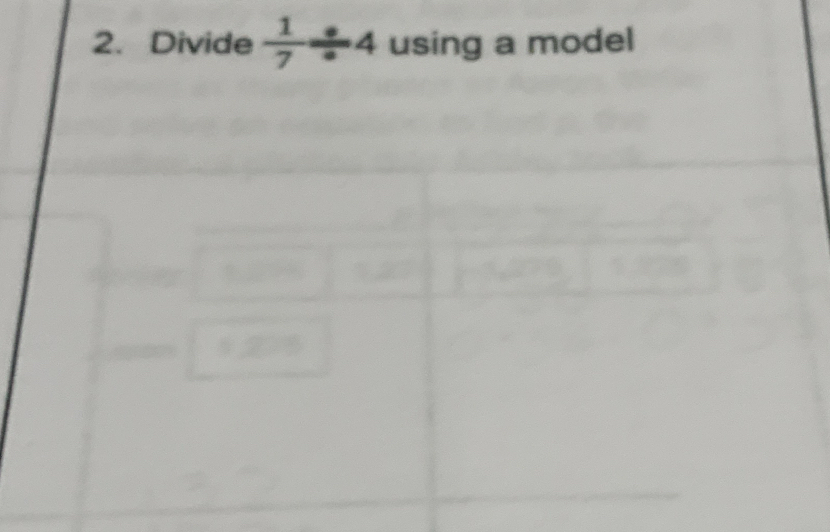 Solved: Divide 1/7 / 4 using a model [Math]