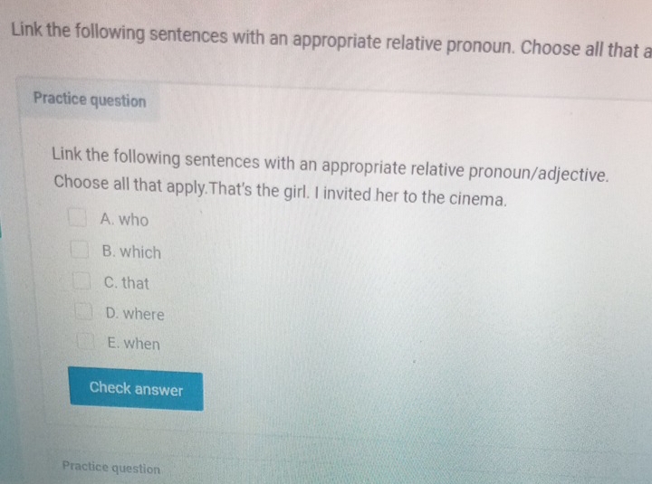 Solved: Link the following sentences with an appropriate relative ...