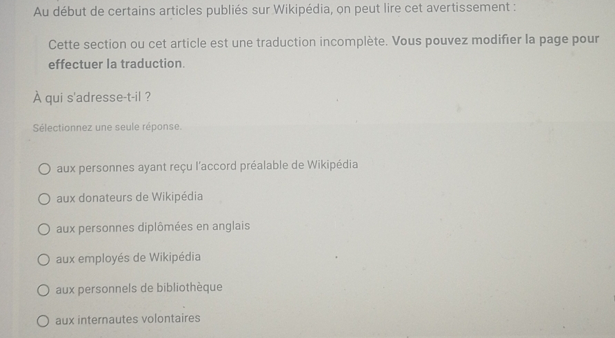 Résolu :Au début de certains articles publiés sur Wikipédia, on peut ...