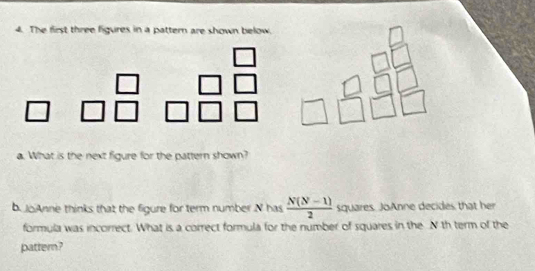 Solved: The first three figures in a pattern are shown below ...