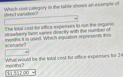 Solved: Which cost category in the table shows an example of direct ...