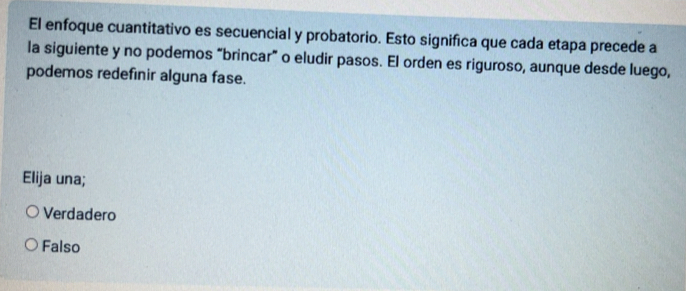Resuelto:El enfoque cuantitativo es secuencial y probatorio. Esto ...