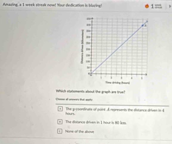 Solved: Amazing, a 1 week streak now! Your dedication is blazing! 1 ...