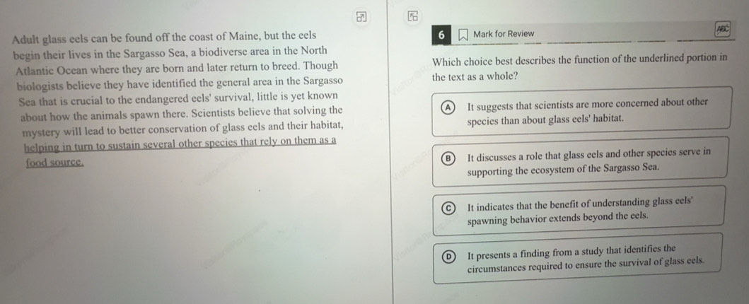 Solved: Adult glass eels can be found off the coast of Maine, but the ...