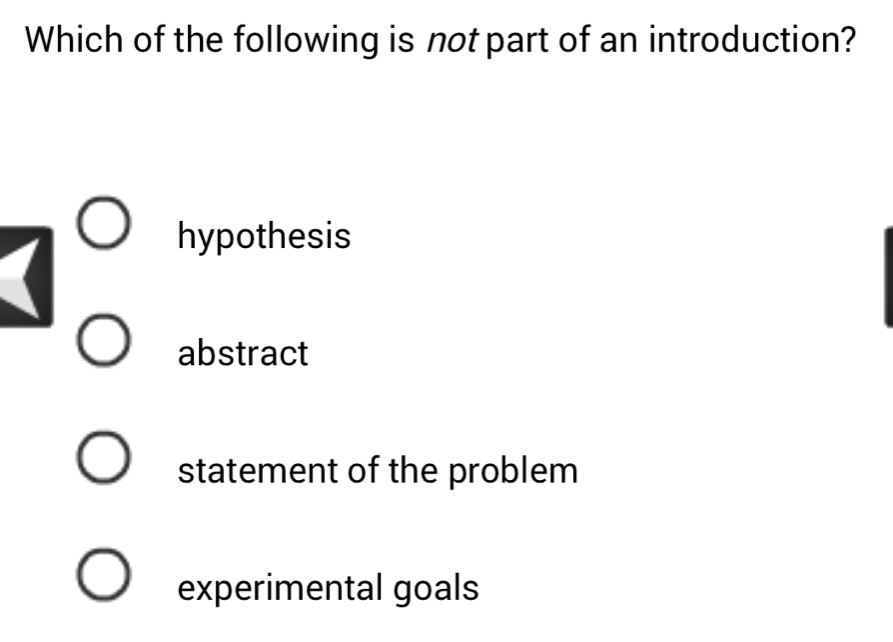 Solved: Which of the following is not part of an introduction ...