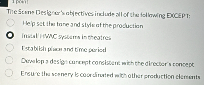 Solved: The Scene Designer's objectives include all of the following ...
