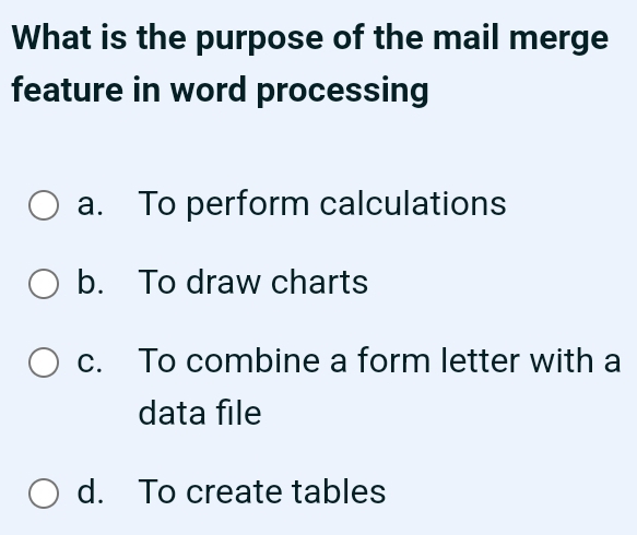 Solved: What is the purpose of the mail merge feature in word ...