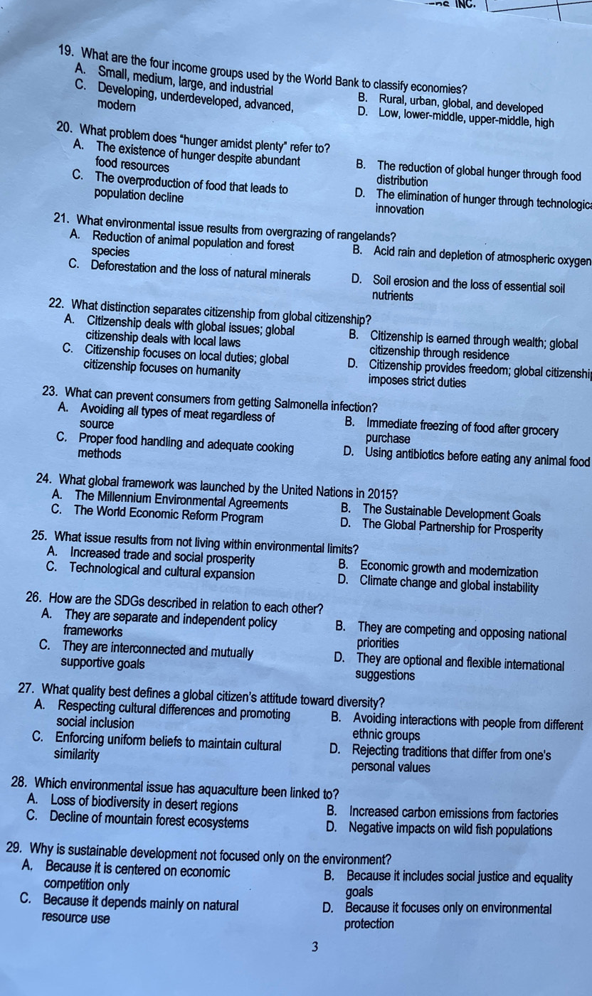 Solved: What are the four income groups used by the World Bank to ...