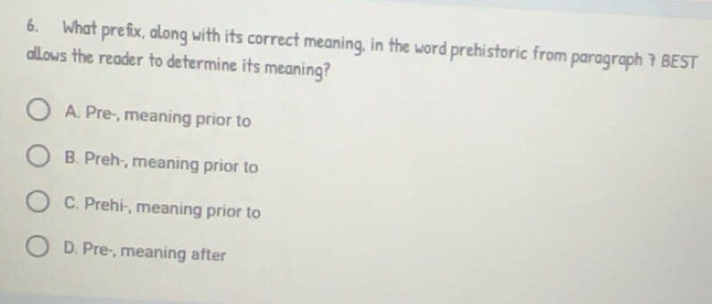 Solved: What prefix, along with its correct meaning, in the word ...